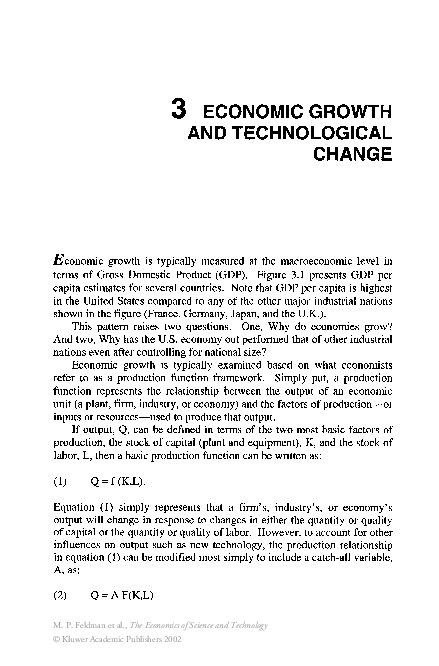 (PDF) Economic growth and technological change