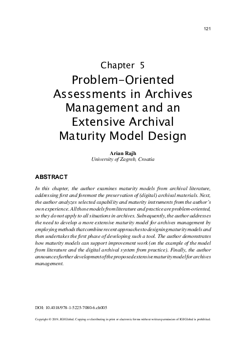 (PDF) Problem-Oriented Assessments in Archives Management and an ...