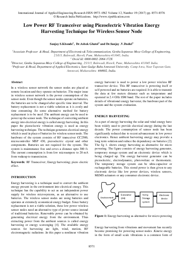 (PDF) Low Power RF Transceiver using Piezoelectric Vibration Energy Harvesting Technique for ...