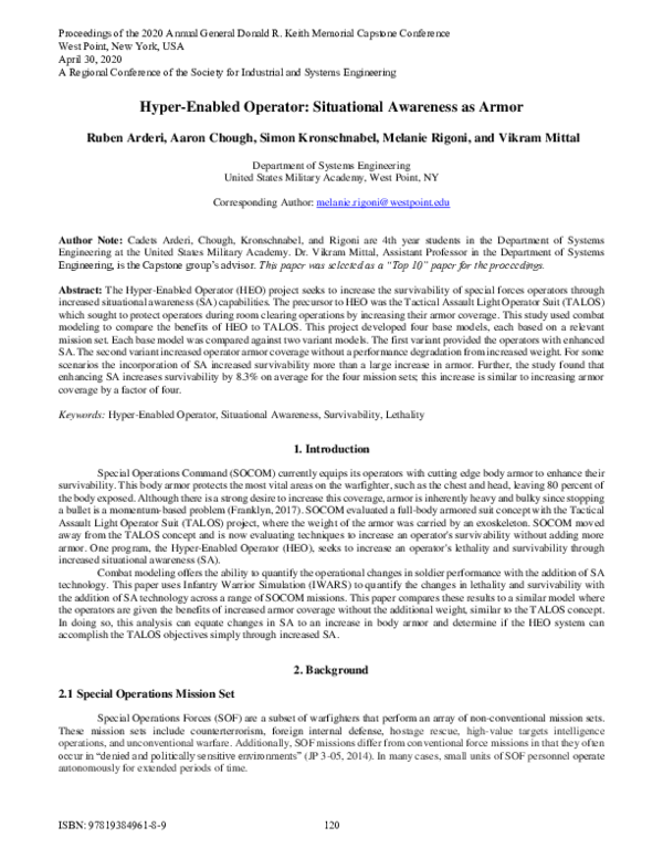 (PDF) Hyper-Enabled Operator: Situational Awareness as Armor