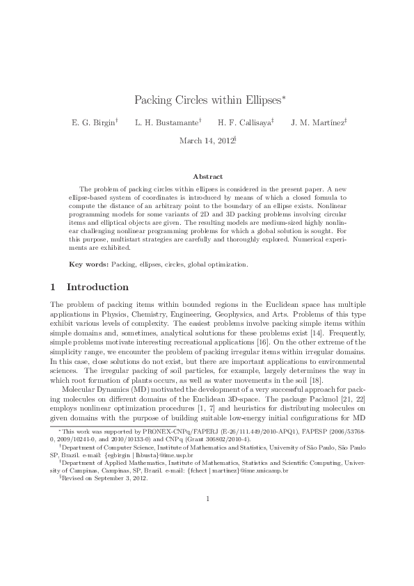 (PDF) Packing circles within ellipses
