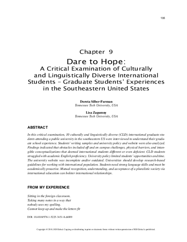 (PDF) Dare to Hope: A Critical Examination of Culturally and ...