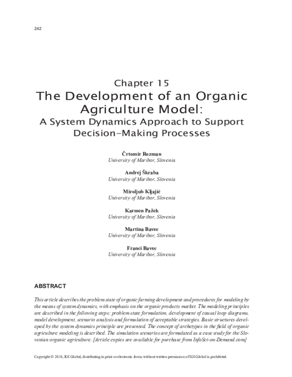 (PDF) The Development of an Organic Agriculture Model