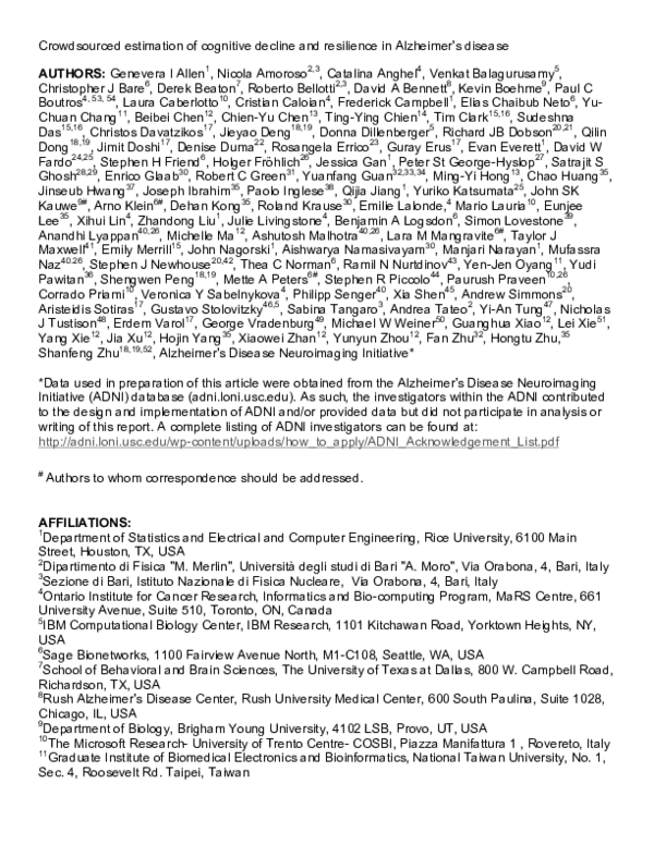 (PDF) Crowdsourced estimation of cognitive decline and resilience in ...