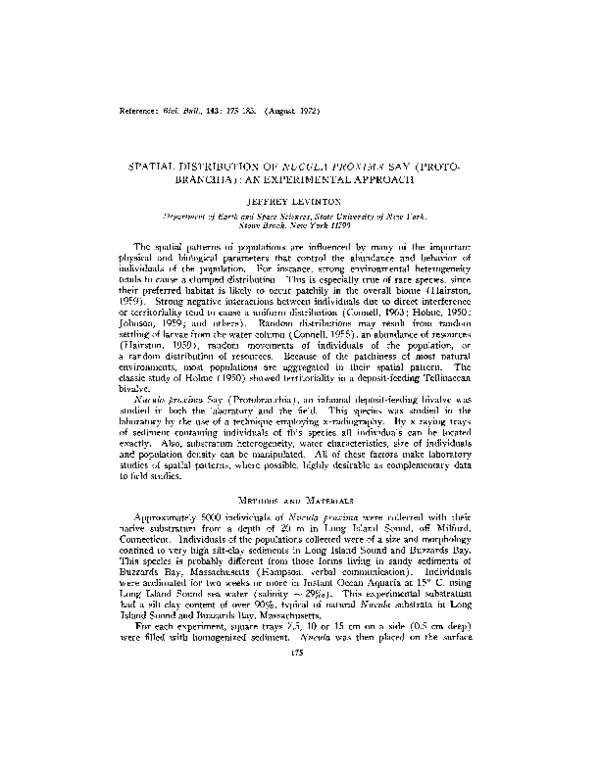 (PDF) Spatial Distribution of Nucula proxima Say (Protobranchia): An ...