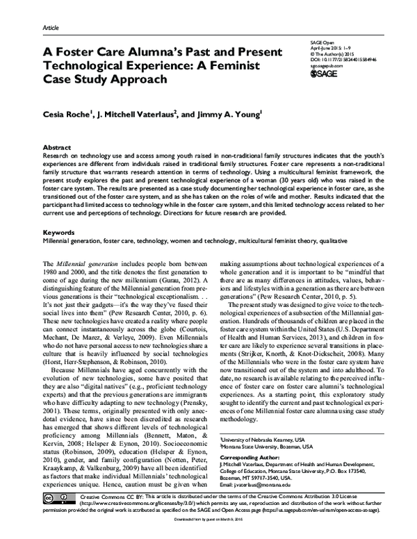 (PDF) A Foster Care Alumna's Past and Present Technological Experience ...