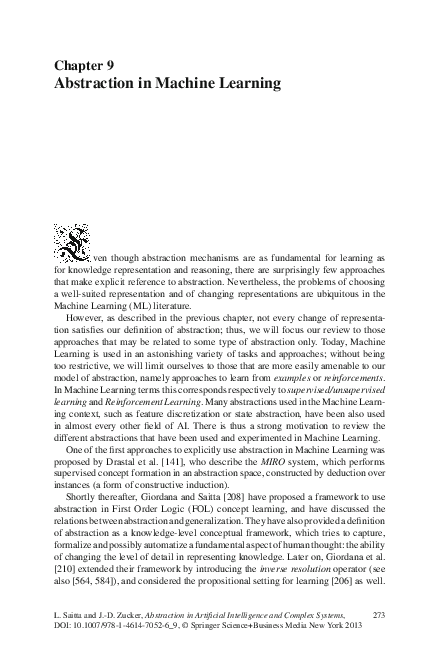 (PDF) Abstraction in Machine Learning