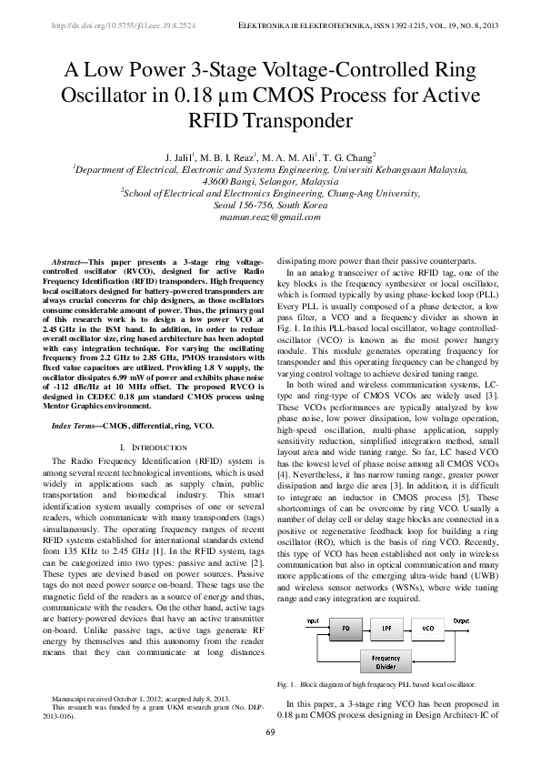 (PDF) A Low Power 3-Stage Voltage-Controlled Ring Oscillator in 0.18 µm ...