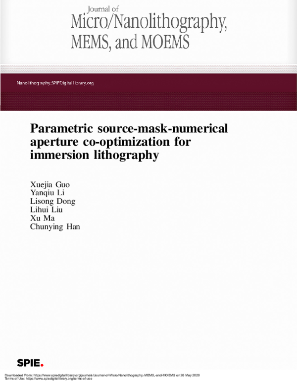 (PDF) Parametric source-mask-numerical aperture co-optimization for ...