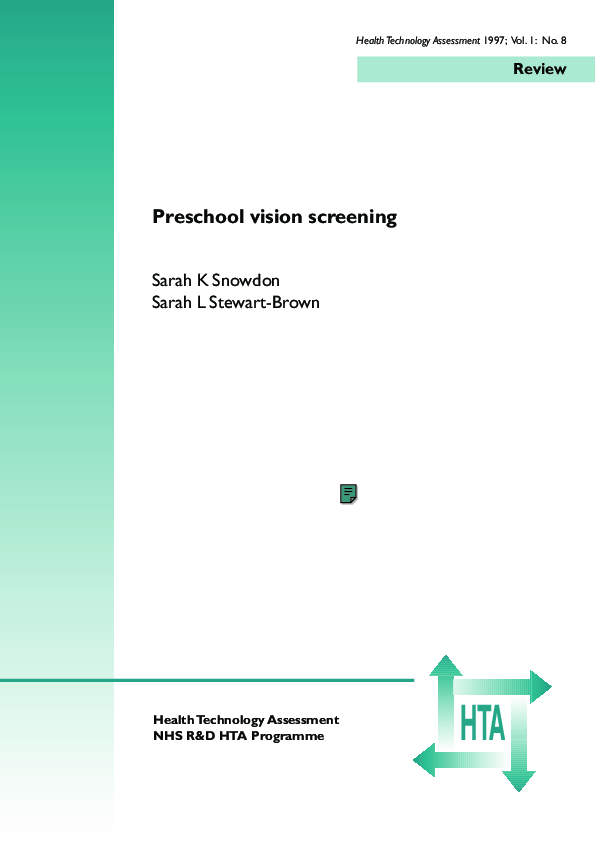 (PDF) Preschool vision screening