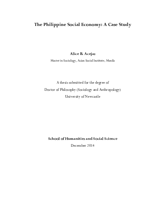 (PDF) The Philippine social economy: a case study