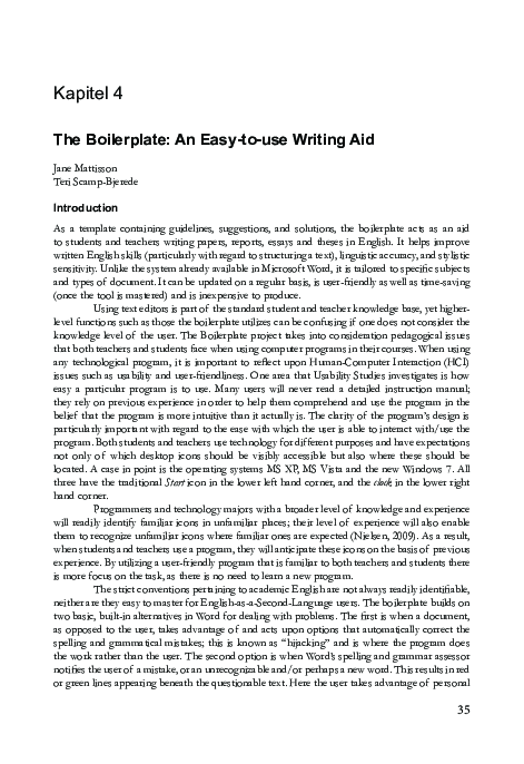 (PDF) The boilerplate : an easy-to-use writing aid
