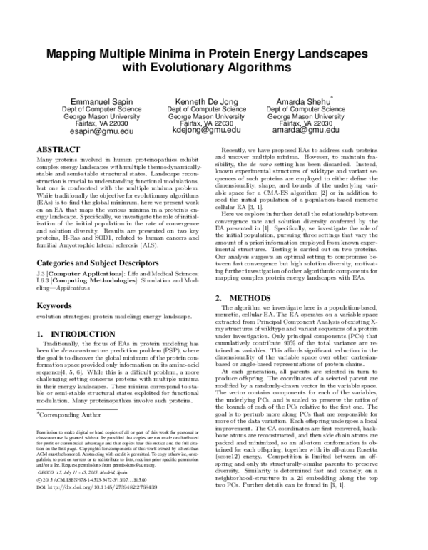 (PDF) Mapping Multiple Minima in Protein Energy Landscapes with Evolutionary Algorithms ...