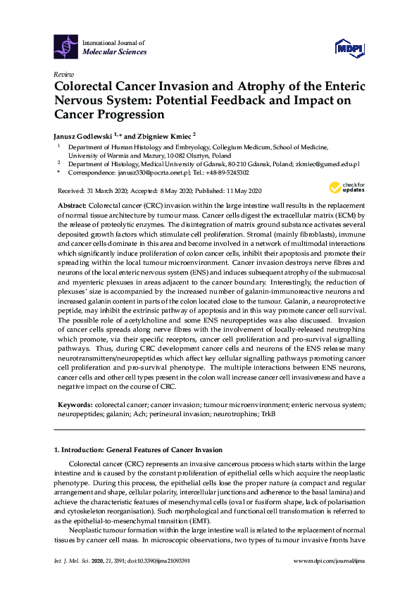 (PDF) Colorectal Cancer Invasion and Atrophy of the Enteric Nervous ...