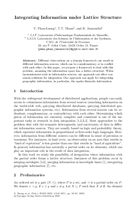 (PDF) Integrating Information under Lattice Structure