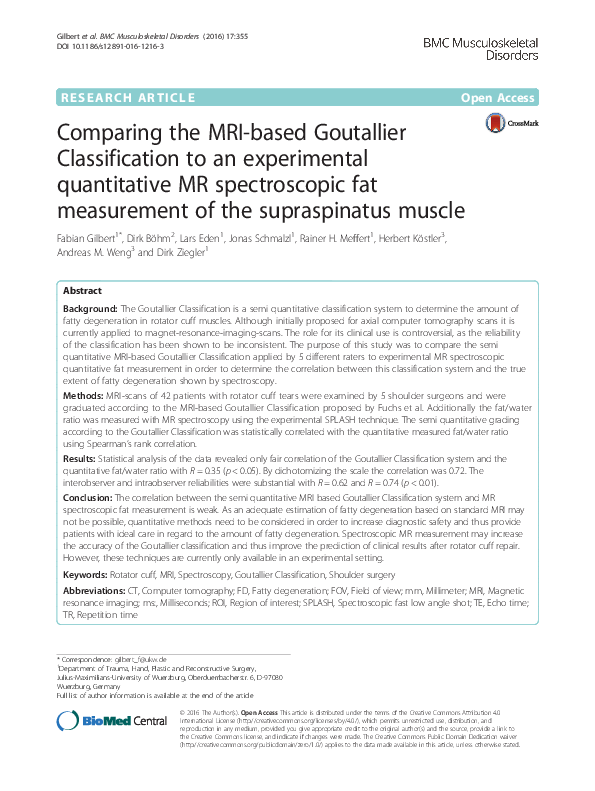 (PDF) Comparing the MRI-based Goutallier Classification to an ...