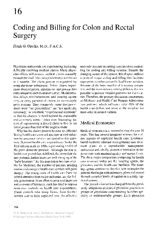(PDF) Coding and Billing for Colon and Rectal Surgery