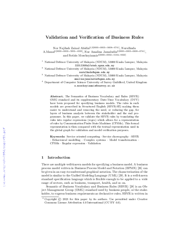 (PDF) Validating SBVR Business Rules with Regex