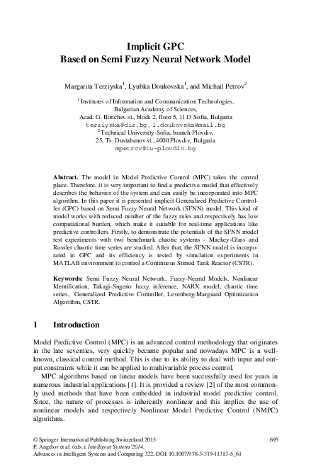 (PDF) Implicit GPC Based on Semi Fuzzy Neural Network Model