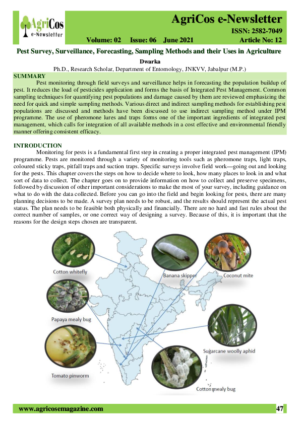 (PDF) Pest Survey, Surveillance, Forecasting, Sampling Methods and ...