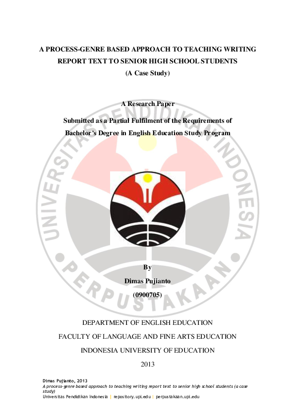 (PDF) A PROCESS-GENRE BASED APPROACH TO TEACHING WRITING REPORT TEXT TO ...