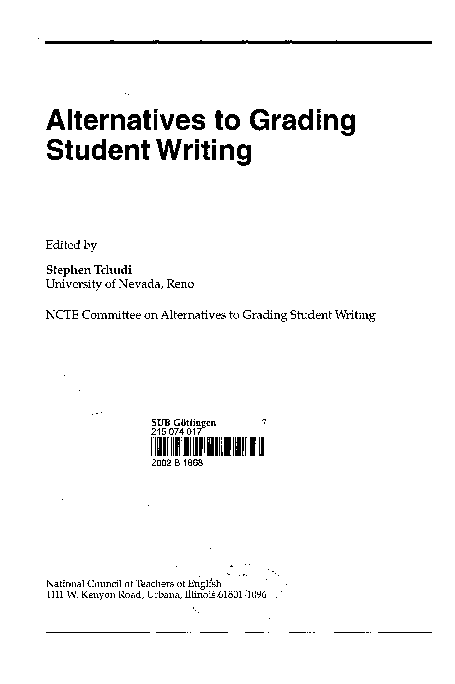 (PDF) Alternatives to Grading Student Writing