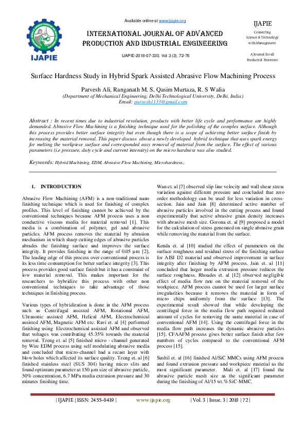 (PDF) Surface Hardness Study in Hybrid Spark Assisted Abrasive Flow ...