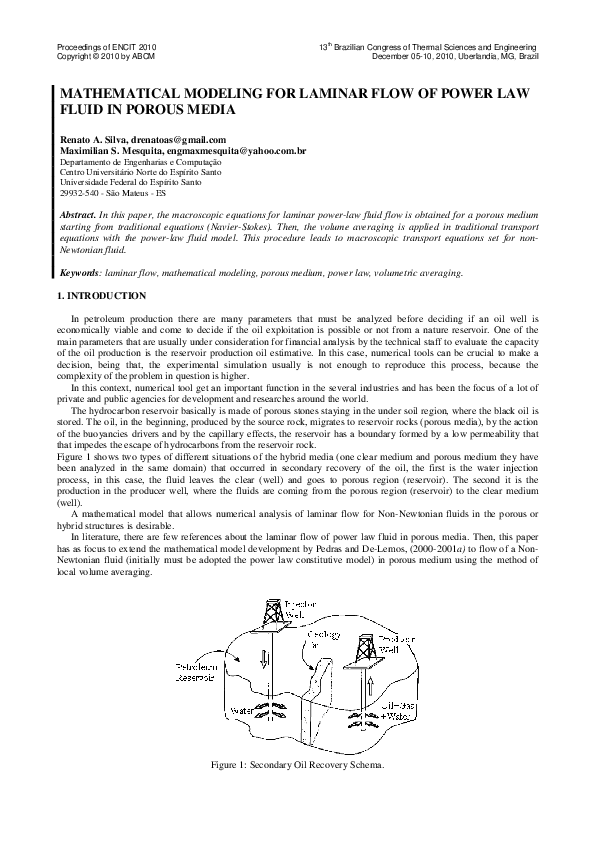 (PDF) Mathematical Modeling for Laminar Flow of Power Law Fluid in ...