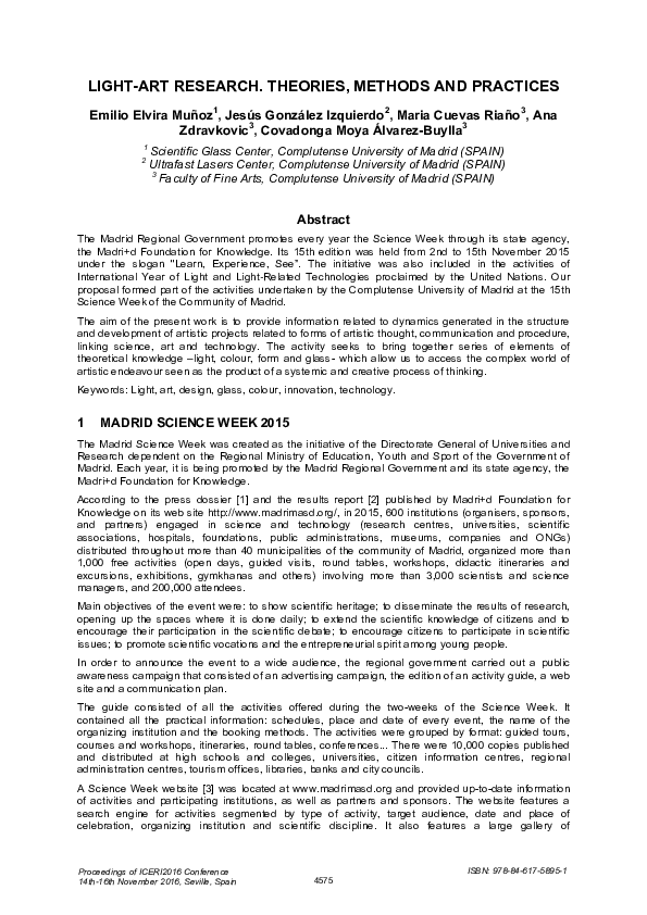 (PDF) Light-art research. Theories, methods and practices