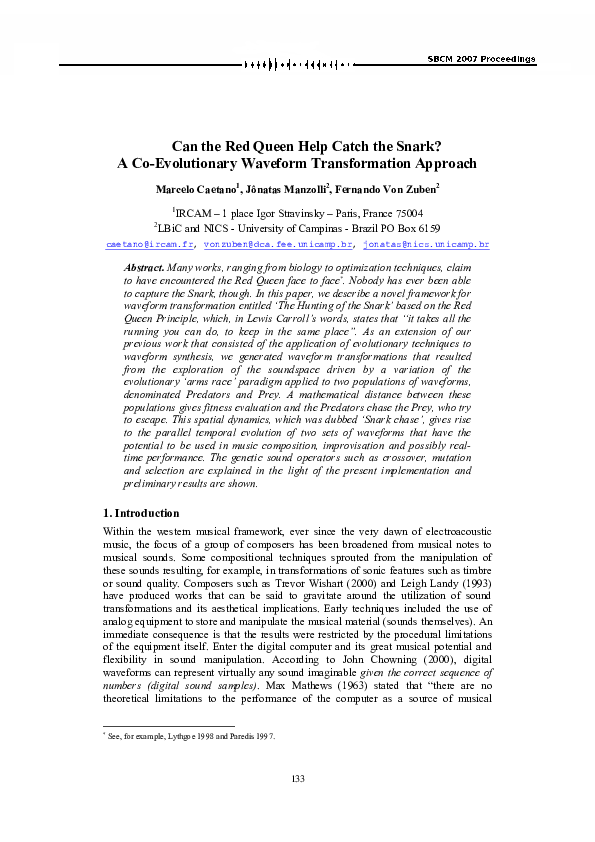 (PDF) Can the Red Queen Help Catch the Snark? A Co-Evolutionary ...