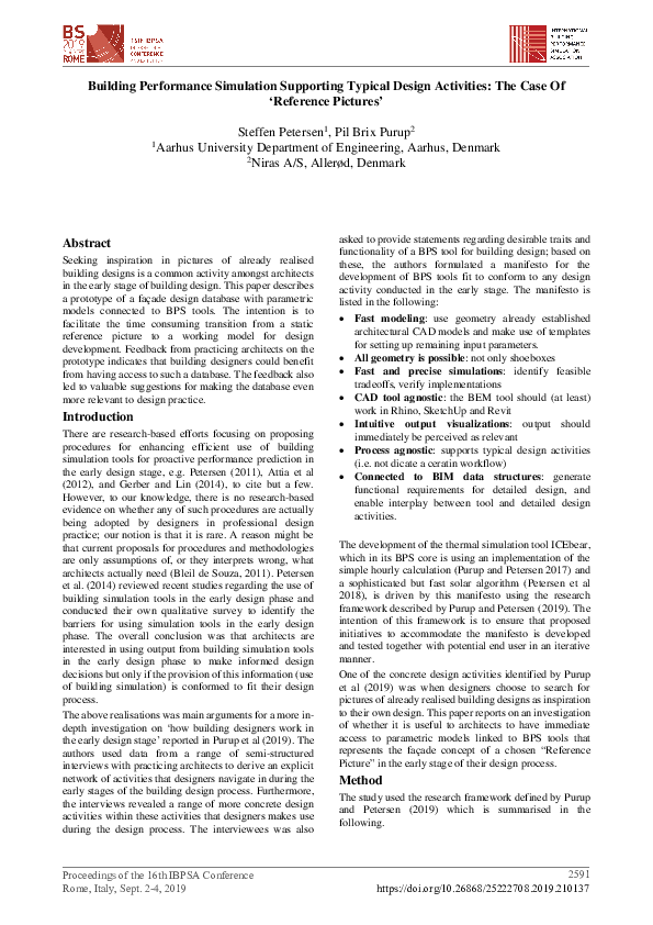 (PDF) Building Performance Simulation Supporting Typical Design Activities: The Case Of ...