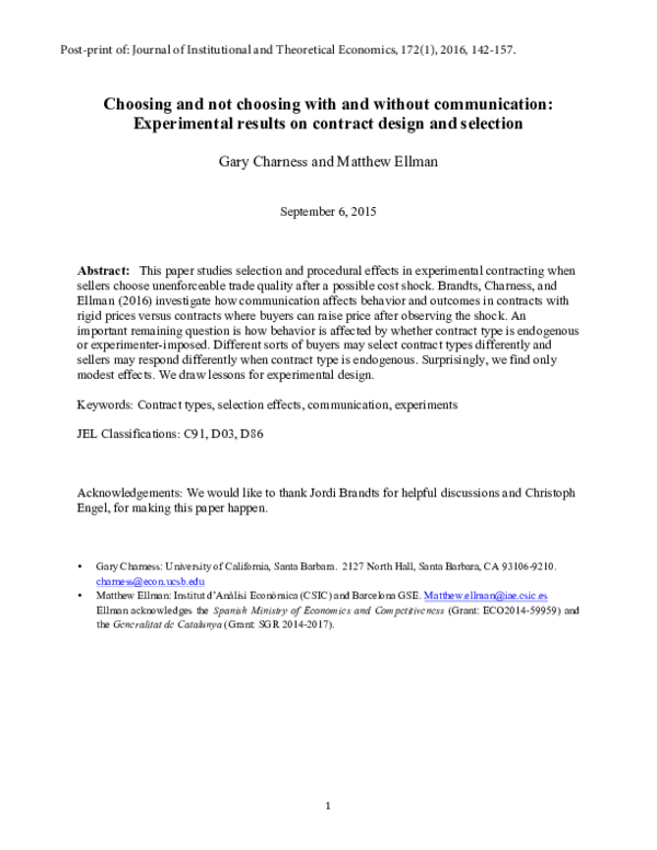 (PDF) Choosing and Not Choosing with and without Communication ...