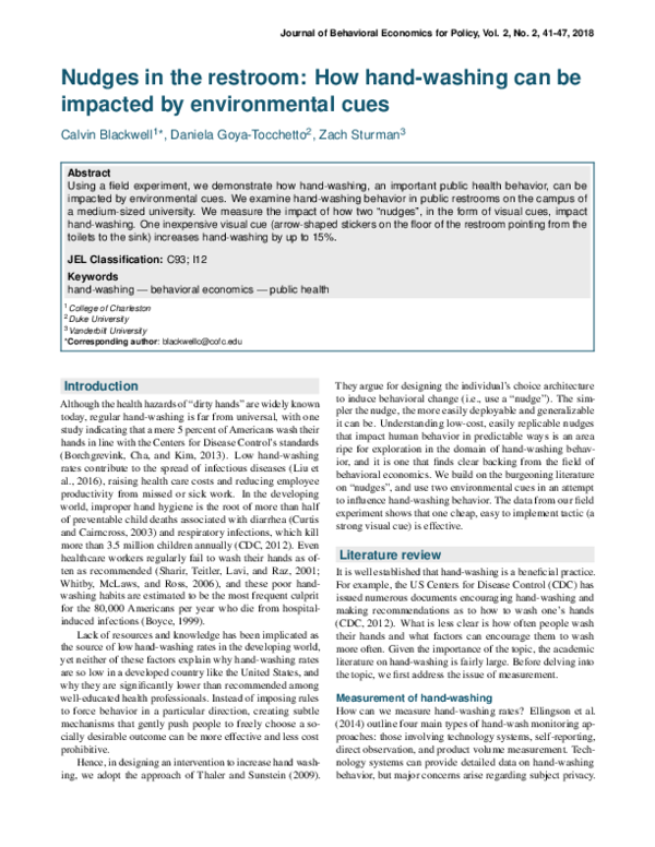 (PDF) Nudges in the Restroom: How Hand-Washing Can Be Impacted by ...