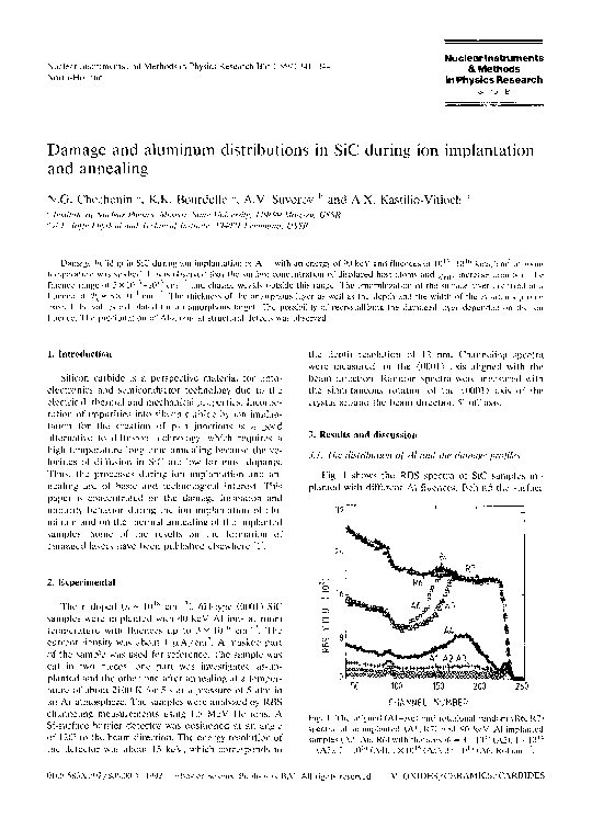 (PDF) Damage and aluminum distributions in sic during ion implantation ...