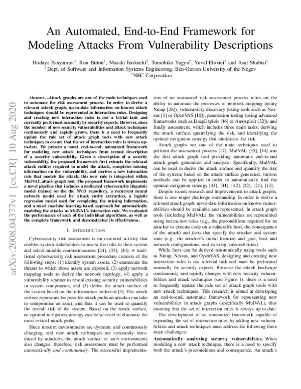 (PDF) An Automated, End-to-End Framework for Modeling Attacks From ...