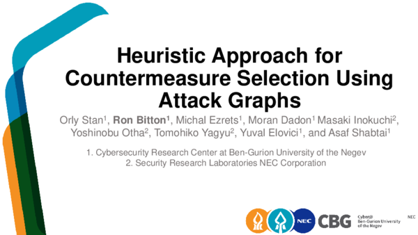 (PDF) Heuristic Approach for Countermeasure Selection Using Attack Graphs | Ron Bitton ...