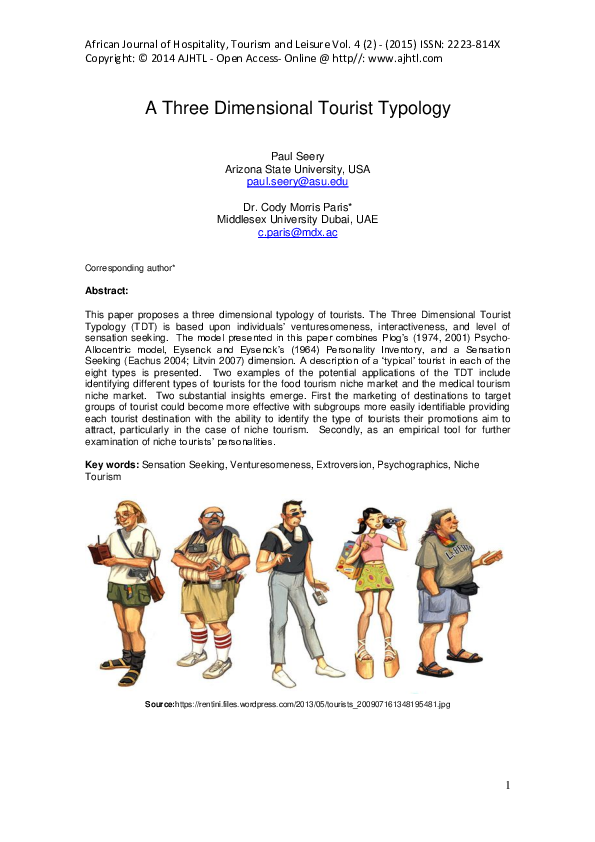 (PDF) A Three Dimensional Tourist Typology