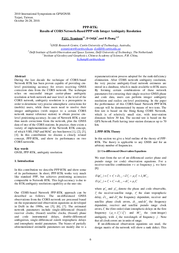 Pdf Ppp Rtk Results Of Cors Network Based Ppp With Integer Ambiguity