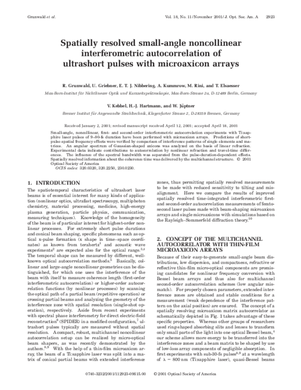 (PDF) Spatially resolved small-angle noncollinear interferometric ...