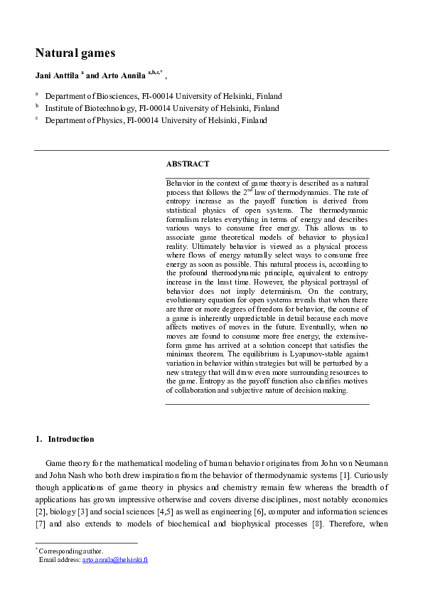 (PDF) Natural games
