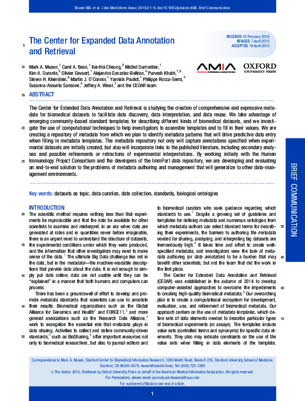 (PDF) The center for expanded data annotation and retrieval | Mark ...