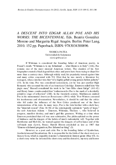 (PDF) A Descent into Edgar Allan Poe and His Works: The Bicentennial ...