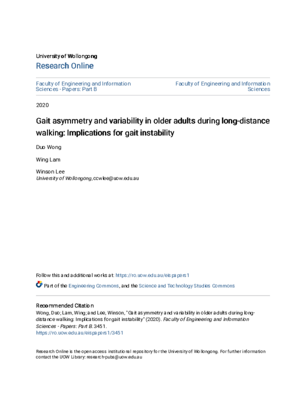 (PDF) Gait asymmetry and variability in older adults during long ...