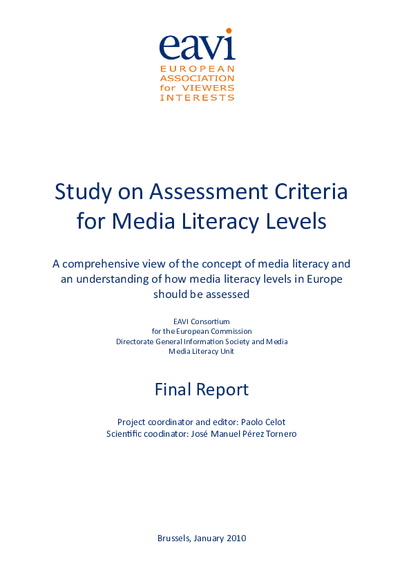 (PDF) Study on Assessment Criteria for Media Literacy Levels : A ...