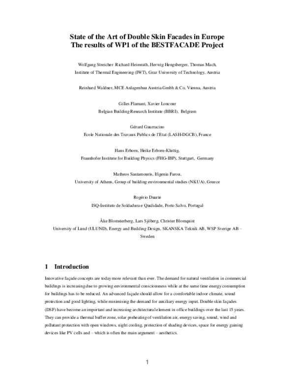 (PDF) Pros and Cons of Double Skin Envelope Systems | Terri Boake ...