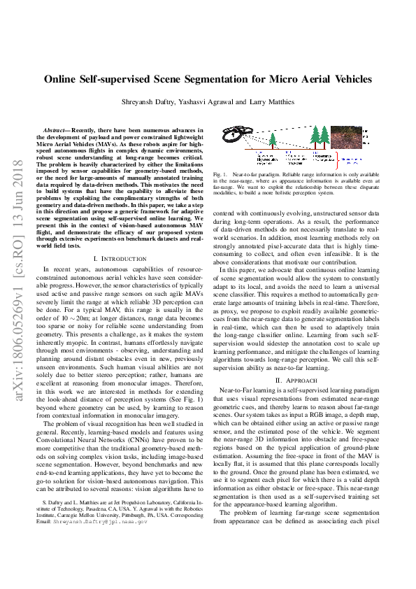 (PDF) Online Self-supervised Scene Segmentation for Micro Aerial Vehicles