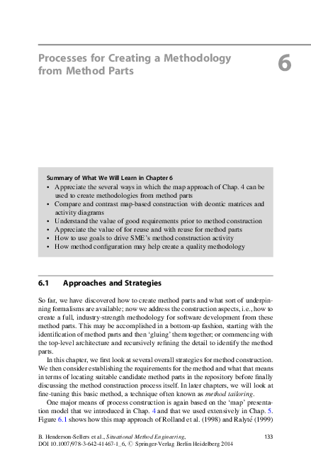 (PDF) Processes for Creating a Methodology from Method Parts