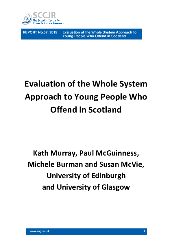 (PDF) Evaluation of the Whole System Approach to Young People who ...