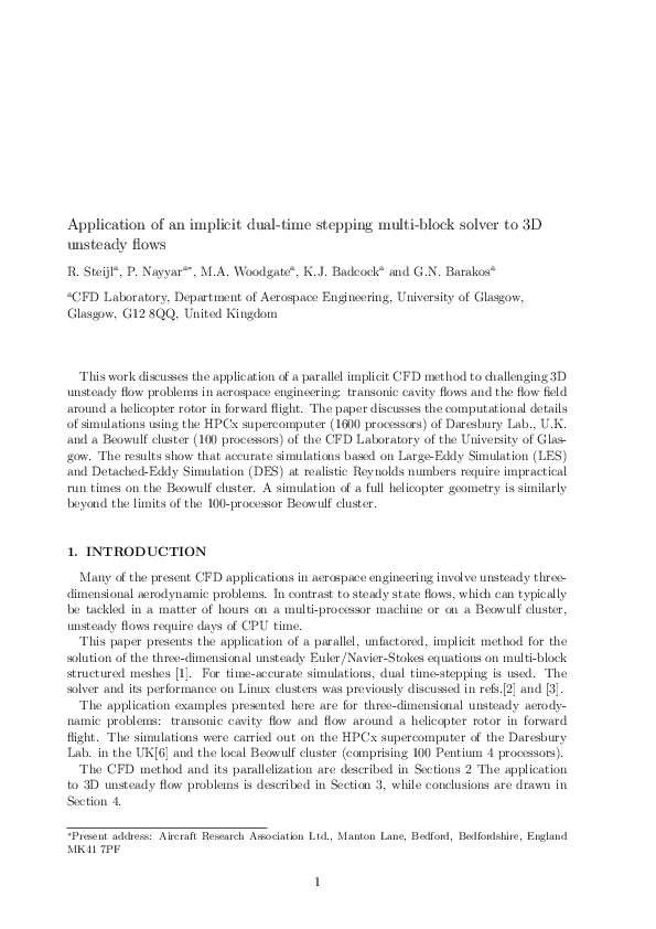 (PDF) Application of an Implicit Dual-Time Stepping Multi-Block Solver ...