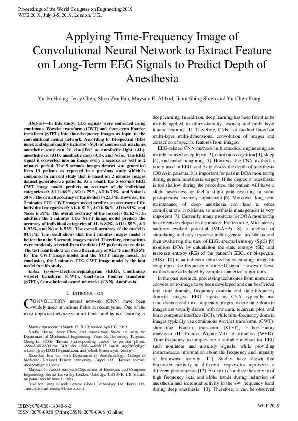 (PDF) Applying Time-Frequency Image of Convolutional Neural Network to Extract Feature on Long ...